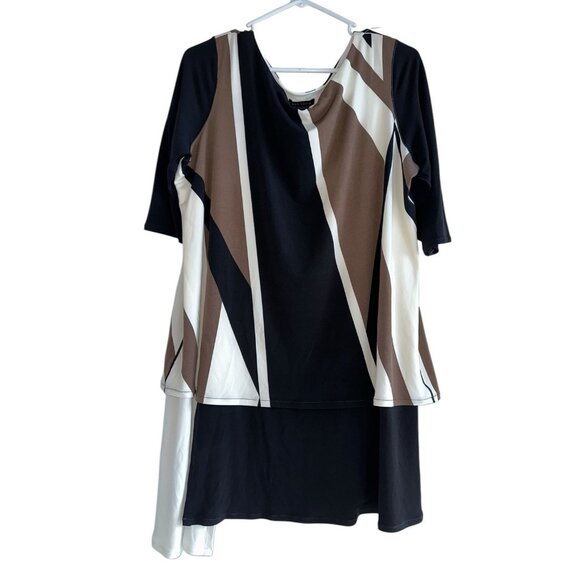 eva varro | Tops | Eva Varro Womens Layered 34 Sleeve Tunic Top Plus Sz ...